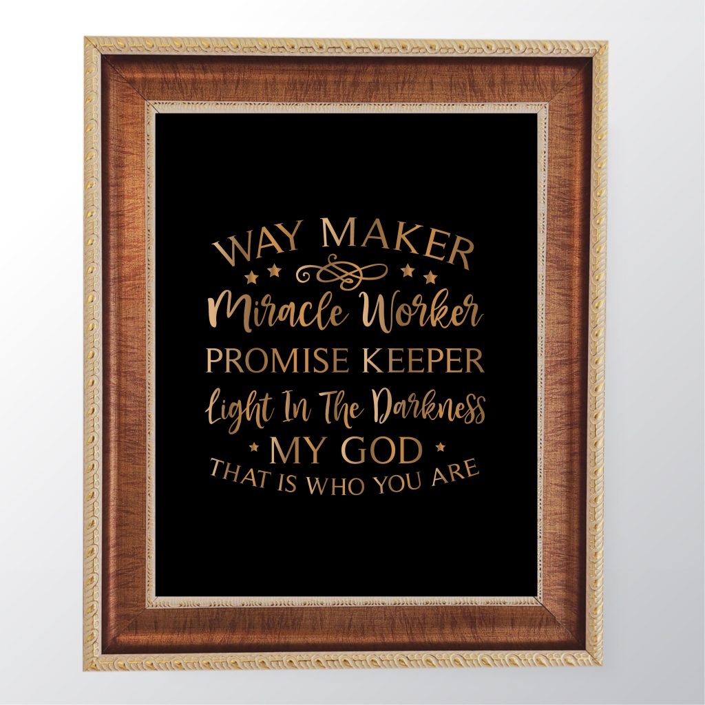 Way maker miracle worker promise keeper, Christian wall art frames ...